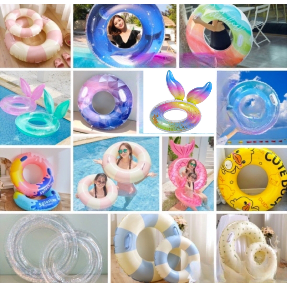 sasa preferred Thickened Pool Floats Retro Striped Inflatable Swimming ...