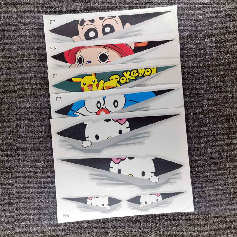 Car Stickers Anime Doraemon Hello Kitty Pikachu Toni Chopper Crayon ...