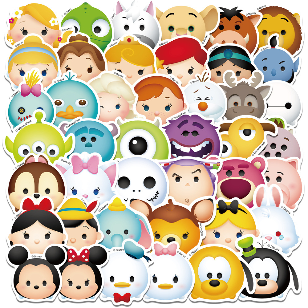 Authorized 50 Pcs Cute Disney Tsum Tsum Cartoon Waterproof Pvc