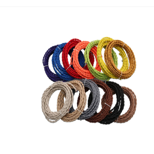 5M/pack 2 Core Electrical Wire Vintage Twisted Fabric Cable Woven 0 ...