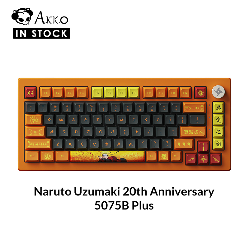 Akko Naruto Uzumaki 5075B Plus RGB LED Mechanical Keyboard 82-Key with ...