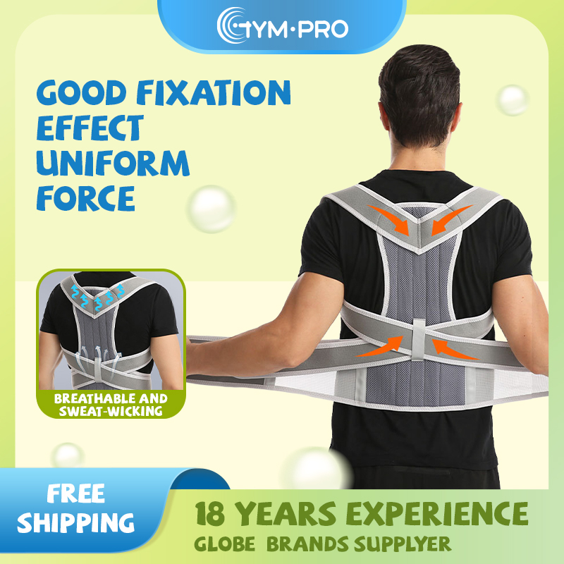 GYMPRO Back Brace and Posture Corrector for Teens and Adults, Back ...
