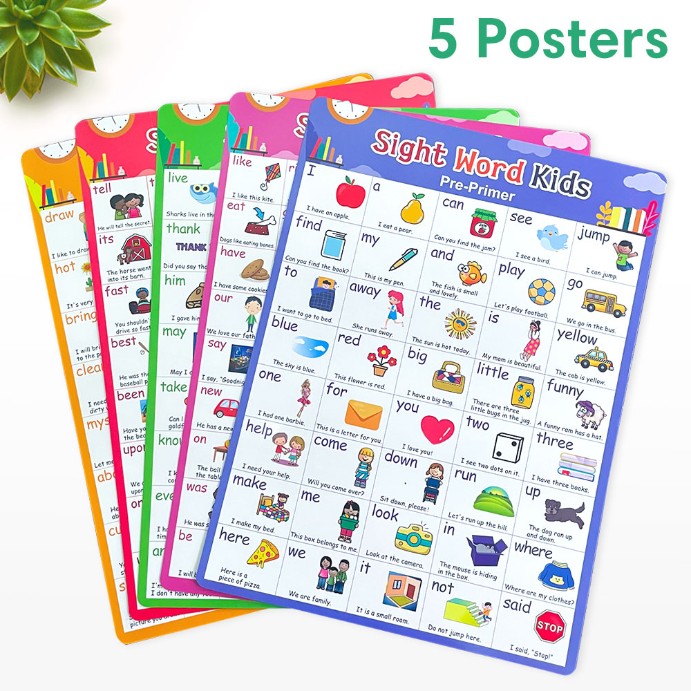 220 Sight Words Posters Preschool Kindergarten Classroom Decoration ...
