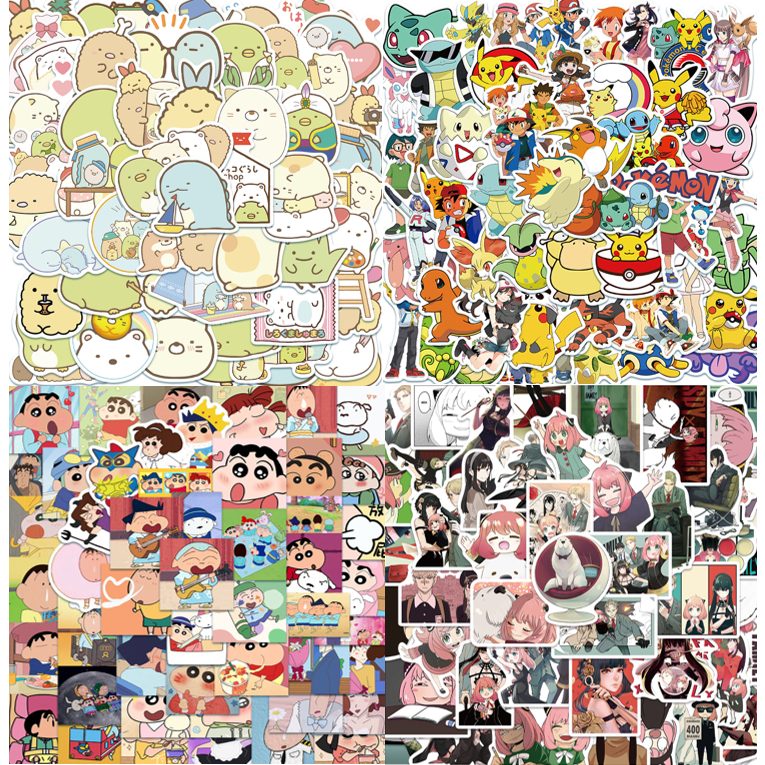 50 Pcs Sumikkogurashi Pokemon Cute Cartoon Waterproof Stickers Shopee
