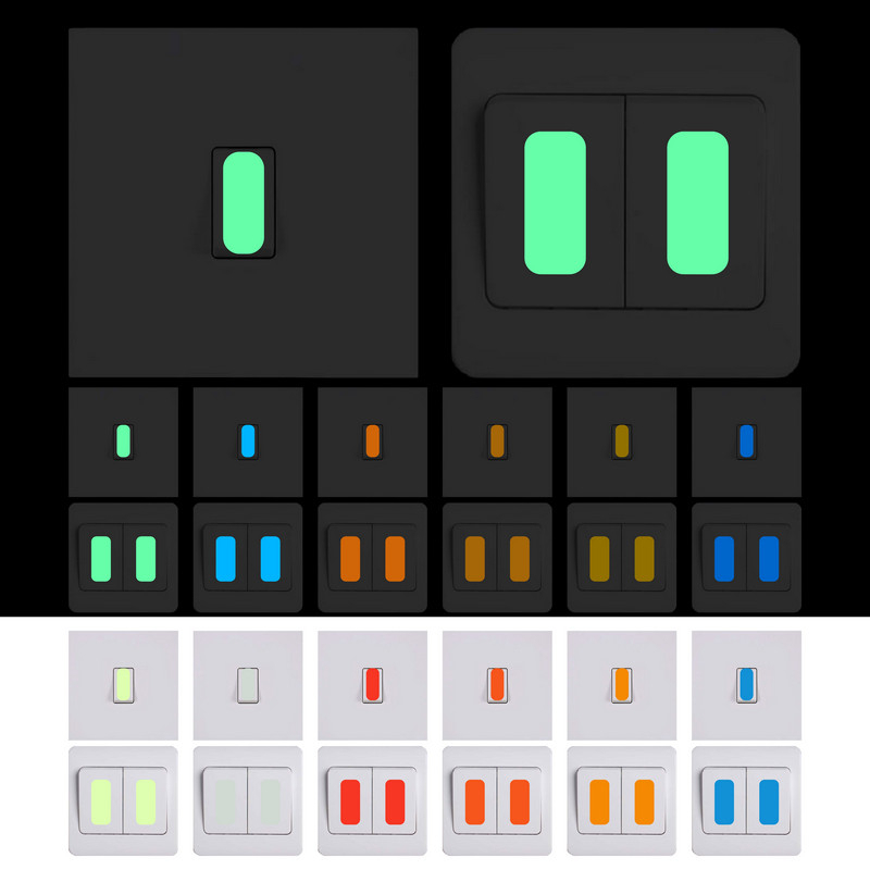 Switch Button Label Luminous Stickers Night Light Indicating Strip Wall ...