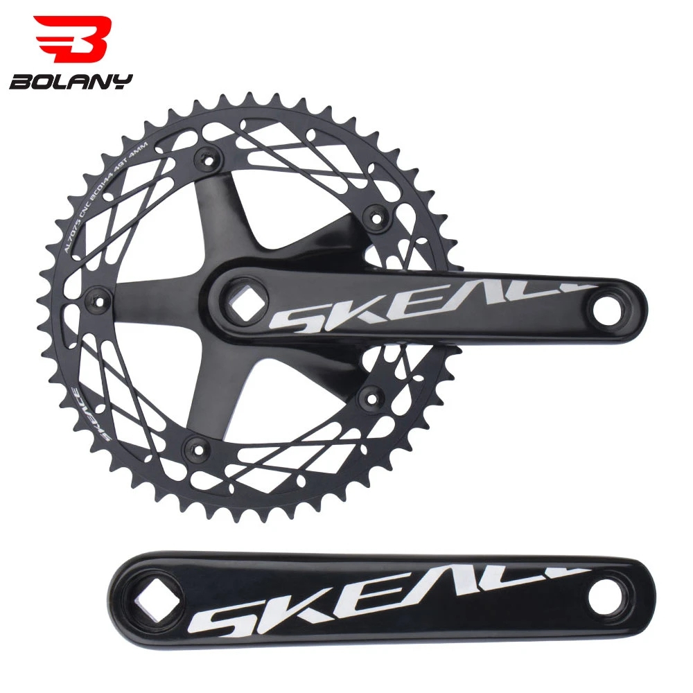 BOLANY Square Hole Alumniun Alloy Single Chainwheel Bicycle Crankset SKEACE 144BCD 165mm ...