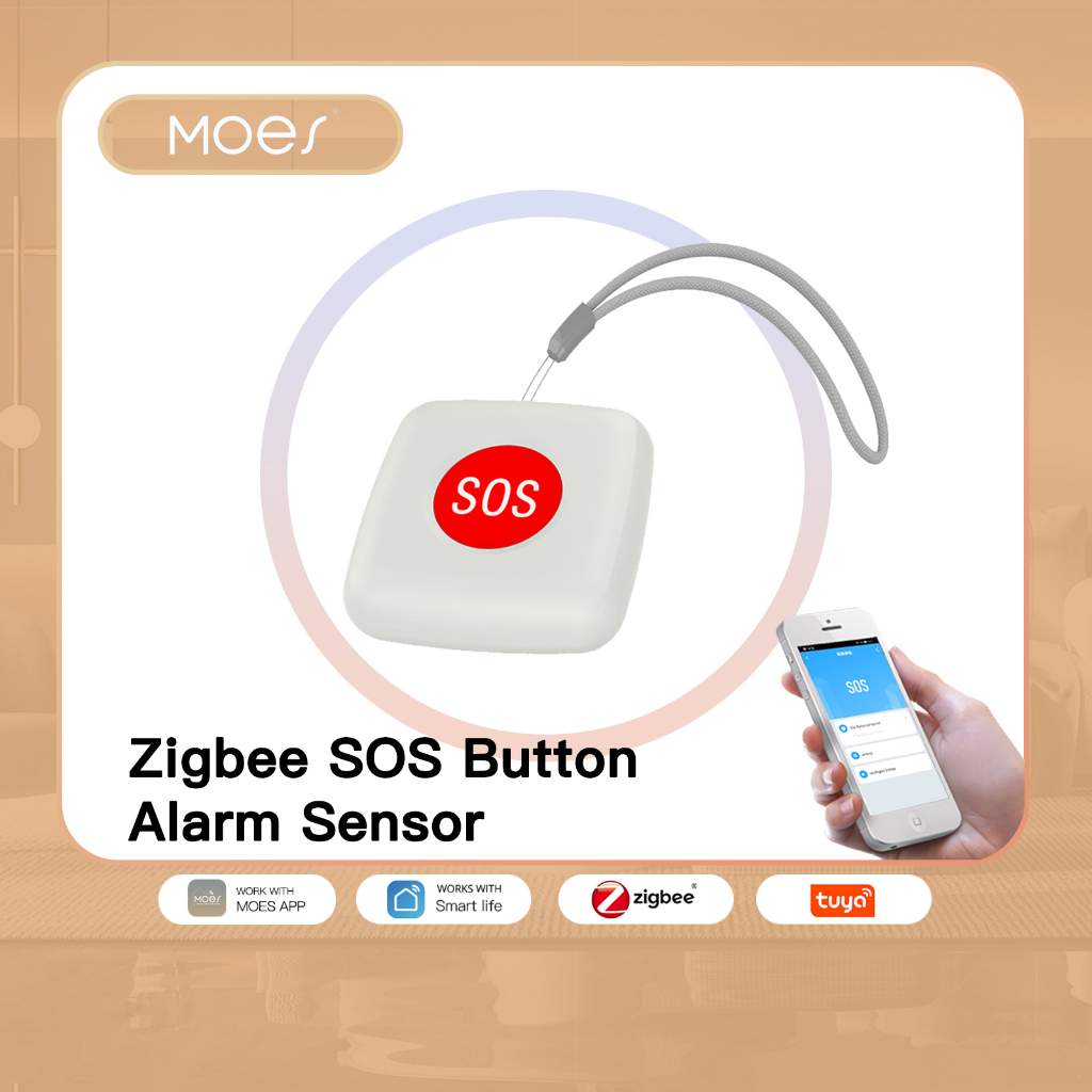 MOES Tuya ZigBee SOS Button Sensor Alarm Elderly Children Alarm ...