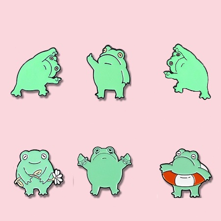 Cute Frog Pin Animal Middle Finger Frog Brooch Lapel Pins Badge ...