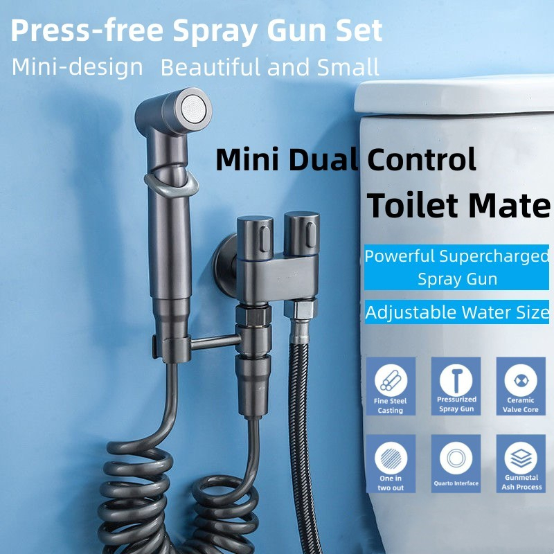 【Ready Stock】304 Stainless Steel Bathroom Faucet Gray Mini Double ...