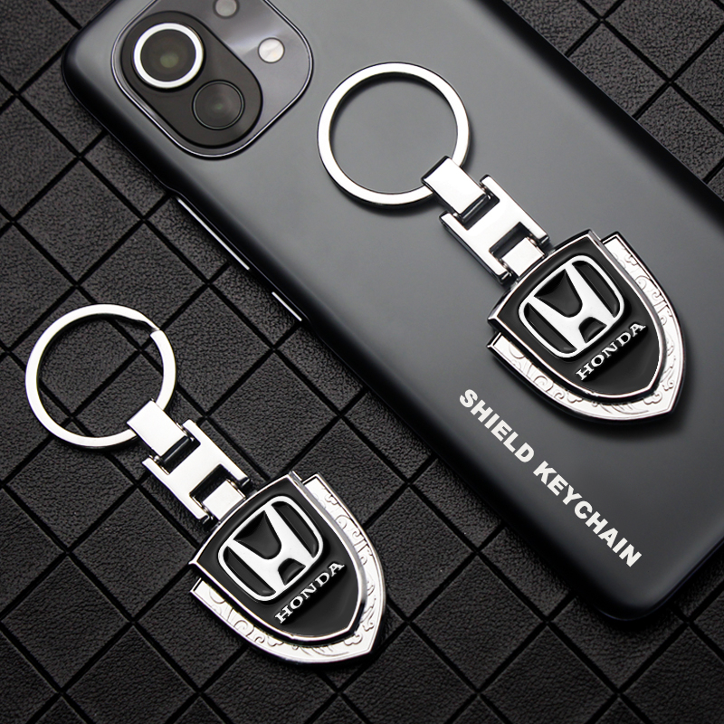 Car Keychain 3D Alloy Metal Car Logo Shield Shaped Keyring Accessories ...