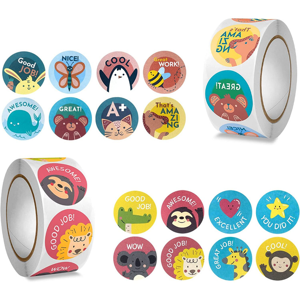 2 Rolls 1Inch Reward Stickers for Teachers, 1000Pcs Motivational ...