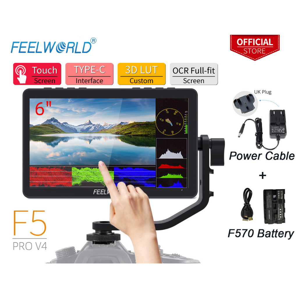FEELWORLD F5 Pro V4 6 Inch 3D LUT 4K HDMI Input Output 1920×1080 IPS ...