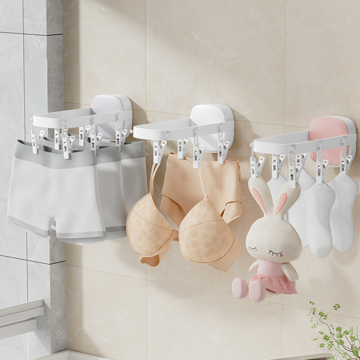 Folding wall mount Sun drying rack Perforation-free household sock ...