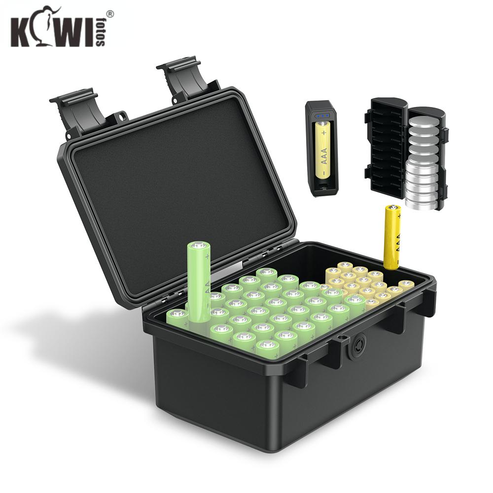 Kiwifotos RBC-58ACR Battery Case with Battery Tester, IP67 Waterproof ...