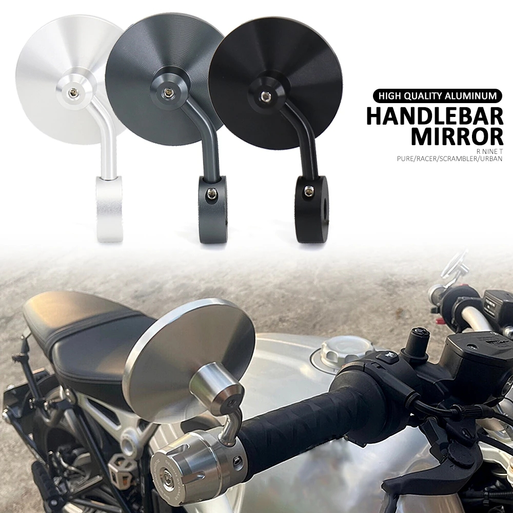 Motorcycle Rearview Handle Bar End Mirrors Round Convex Mirror Side ...