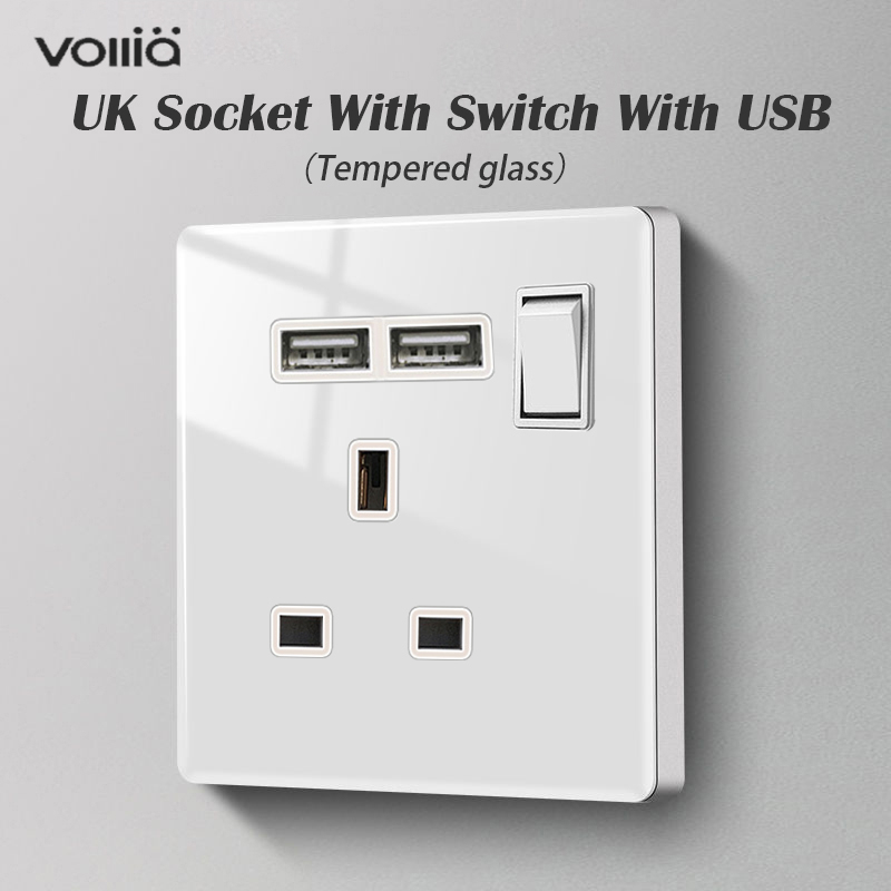 Rimless /2/3/4 Gang 1/2 Way Wall Switch for wall electric wall sockets switches 13amp multi wall ...
