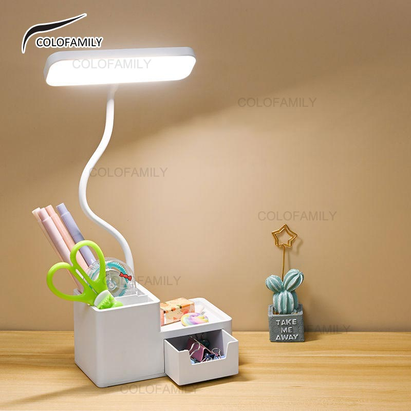 LED Rechargeable Table Lamp 3 Color Touch Dimming Study Desk Lamp USB ...