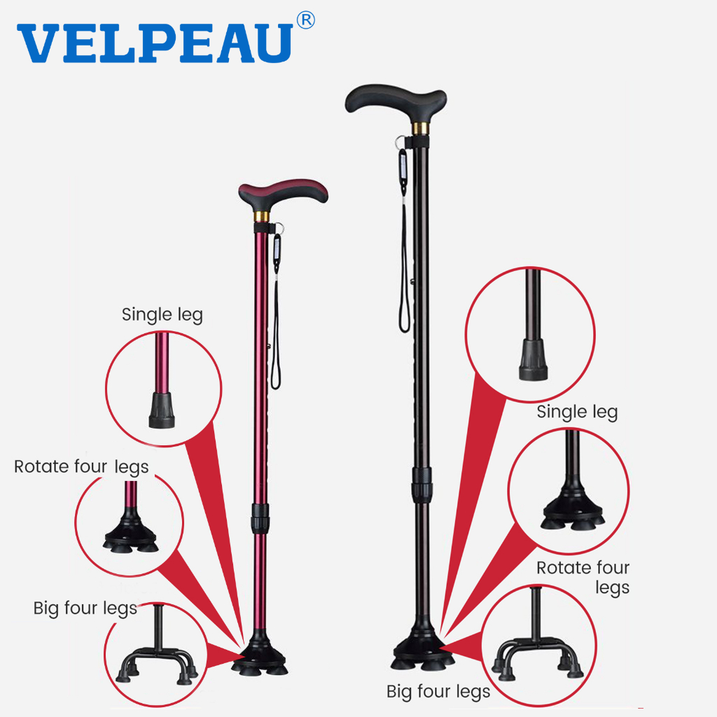 VELPEAU Elder Walking Stick Lighted Walking Stick For the Elderly With ...