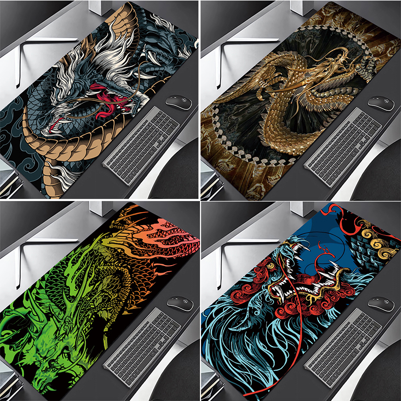 Japane Art Dragon Mousepad Company Deskmat 90x40 Pc Gamer Washable ...