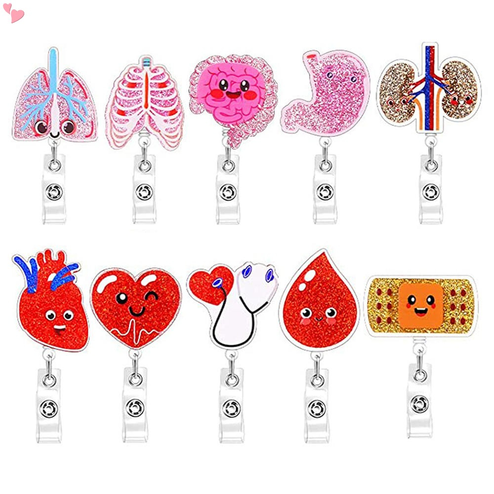 Felt Nurse Badge Reel Retractable Badge Holder Nursing Name Badge Clip ...