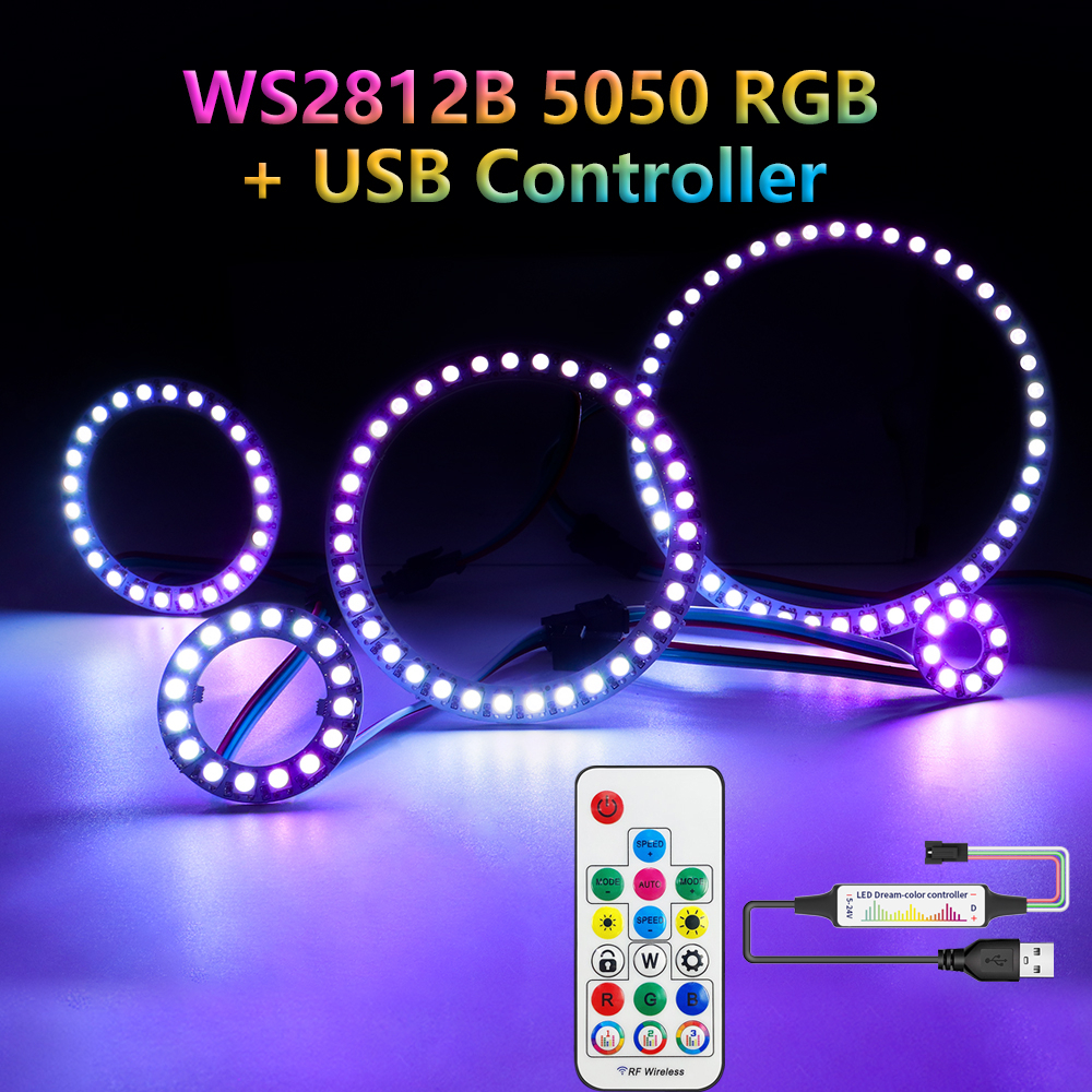 WS2812B 8/16/24/35/45 Leds Pixel Ring Addressable Led Modules RGB Full ...
