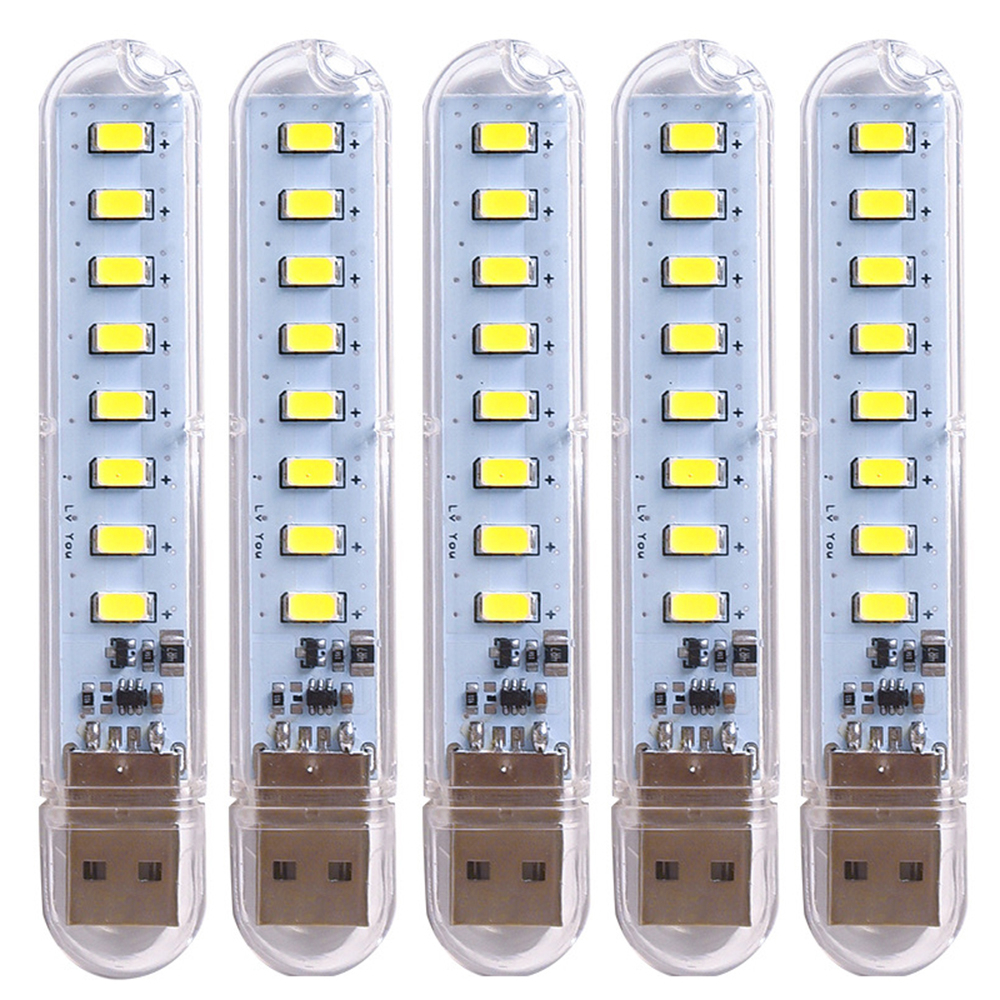 5pcs Portable USB Strip Light Mini Led Night Lights USB Plug Book Lamp ...
