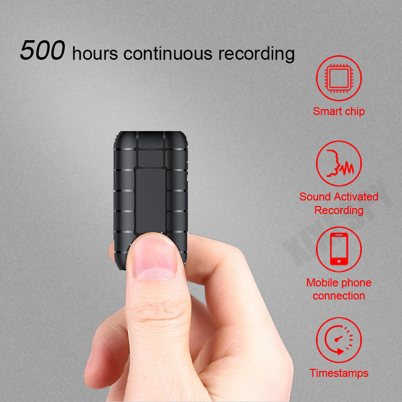 Mini voice activated recorder 500hours digital recording device ...