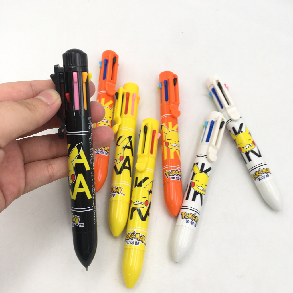 Anime Pokemon Ballpoint Pen Pikachu Cartoon Gel Pen 0.7mm 8 Colors Pen ...