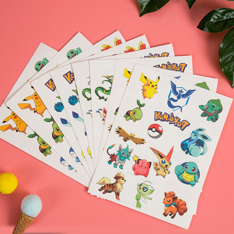 1/4sheets Pokemon Go Pikachu Waterproof Temporary Tattoo Sticker For ...