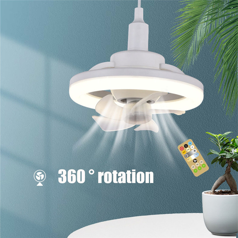 LED Ceiling Fan Light with Remote 360° rotate Fan Lamp 60W Summer Fans ...
