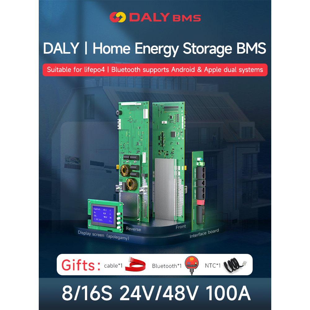 Daly Home Energy Storage Bms 8S 24V 16S 48V For 18650 LiFepo4 Battery Current 100A BMS With ...