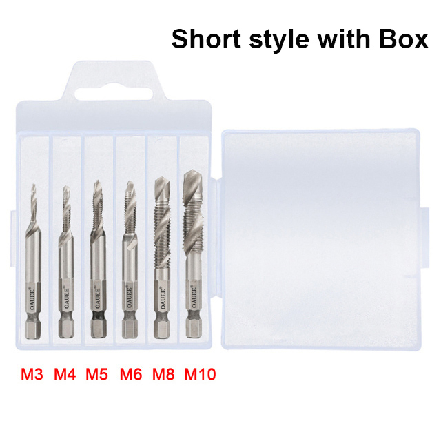 Hex Shank Titanium Plated HSS Screw Thread Metric Tap Drill Bits Screw Machine Compound tap M3 ...