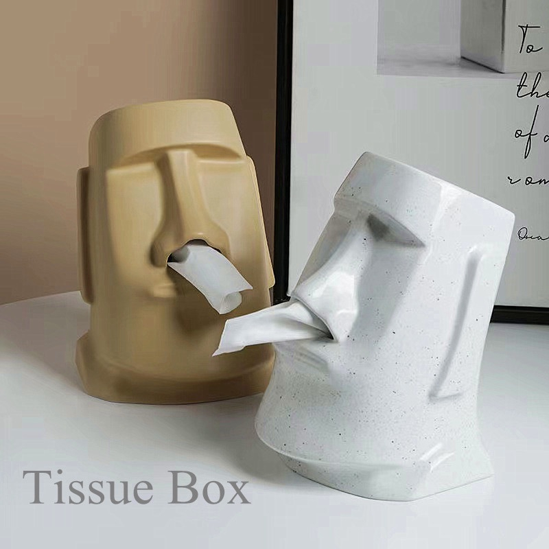 LifeStory Spot Moai Facial Tissue Box Moai Stone Statue Facial Tissue ...