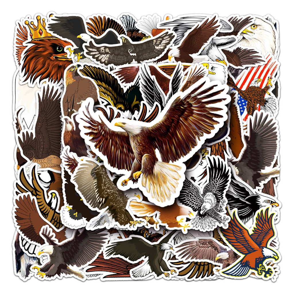 50 Piece Funny Eagle Stickers Waterproof DIY For Phones Laptop Car ...