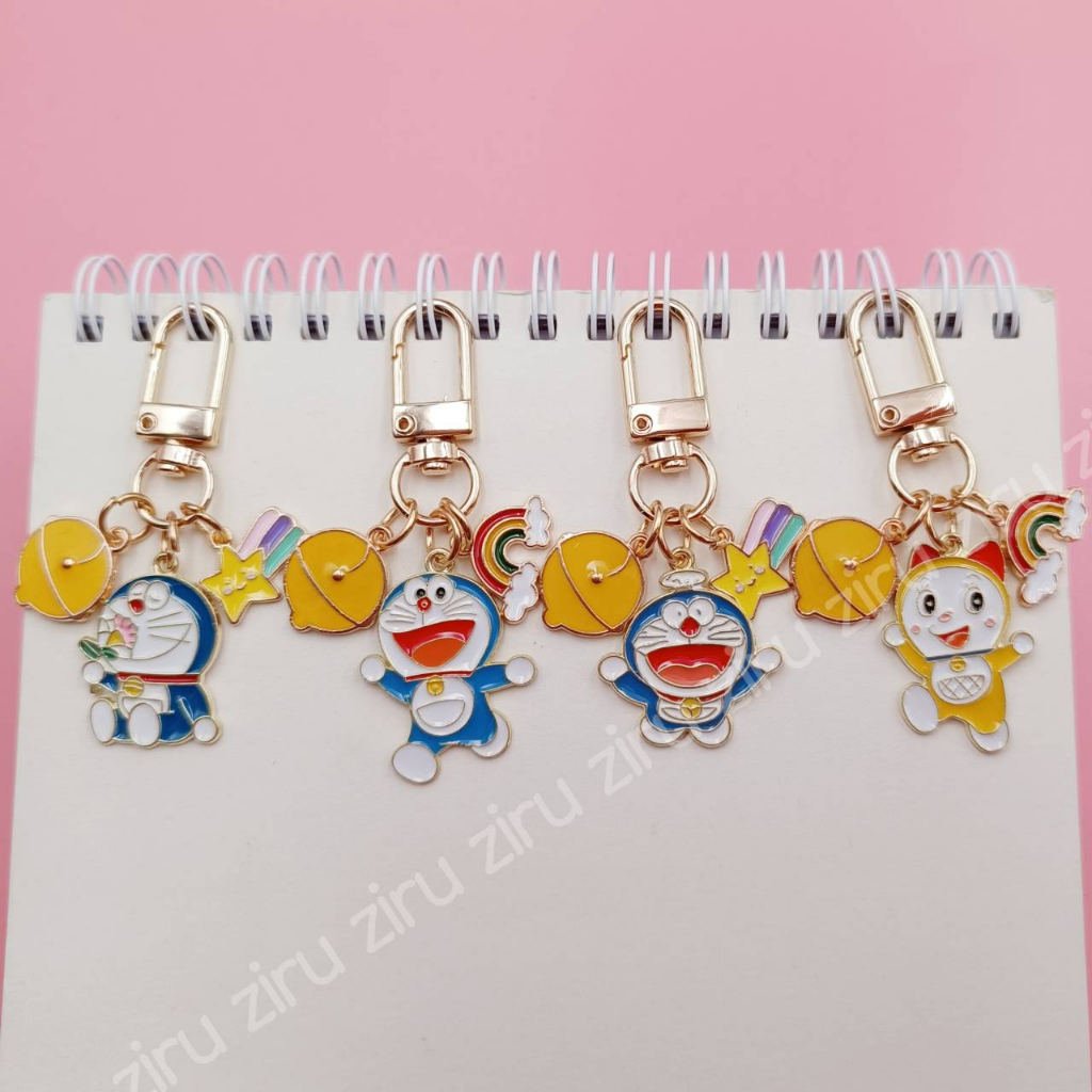 Doraemon Anime Cartoon Keychains New Metal Pendants Keyrings Jewelry ...