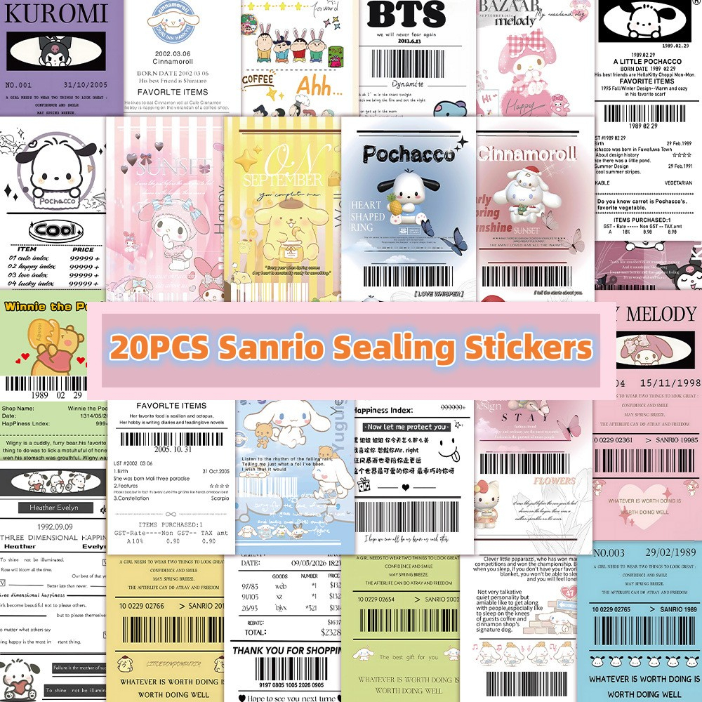 20PCS Ins Style Sanrio Family HelloKitty Mymelody Cinnamoroll ...
