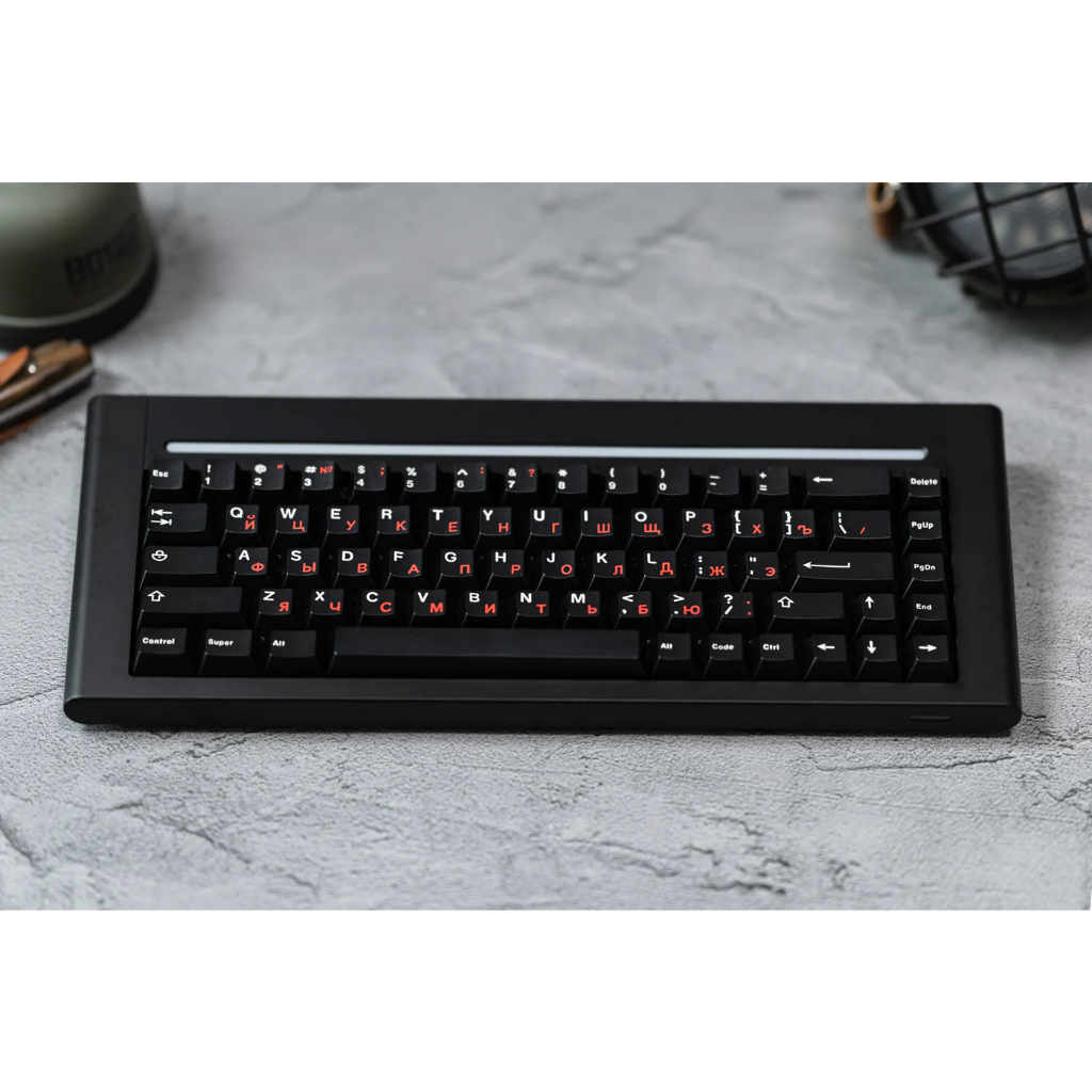 JTK Black And White Red Russian Cyrillic Sub Legend Keycaps Full Set ...