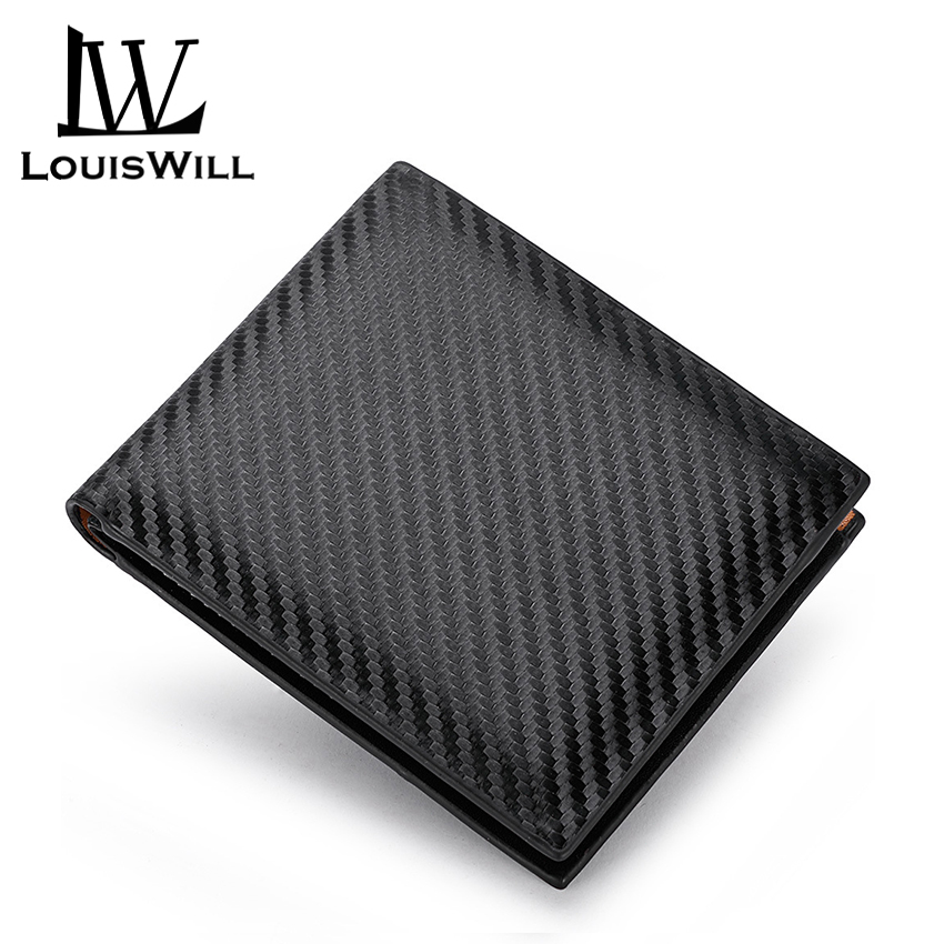 LouisWill Wallet Men's Foldable Wallet Male Short Wallet PU Carbon ...