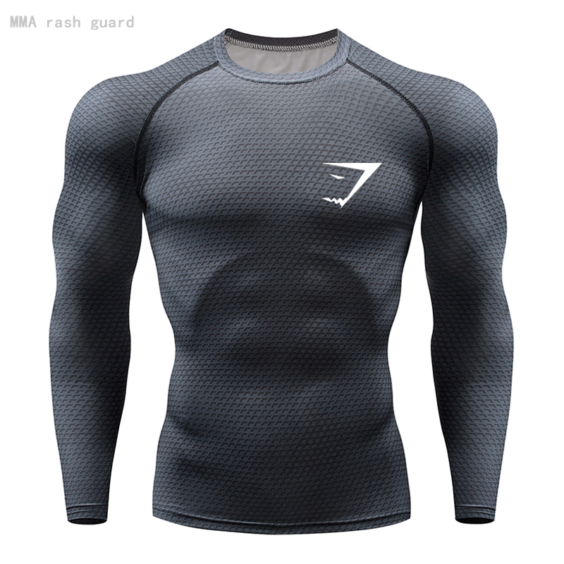Men's Sun Protection Second Skin Sports Top Compression Shirt Sweat Gym ...
