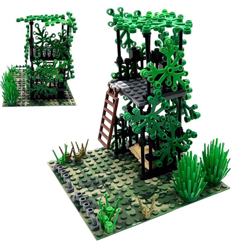 Military Scene Fence Sentry Tent Treasure Box Building Blocks Sandbag ...