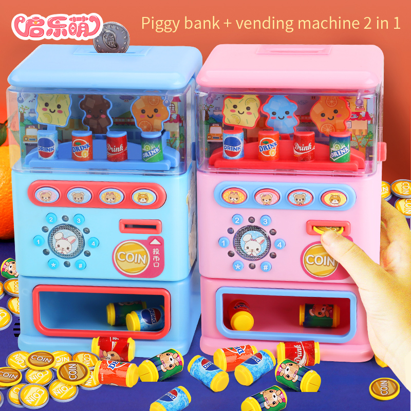 [Qilemeng]2 in 1 Vending Machine Toys Coin Slot Kids Piggy Bank With ...