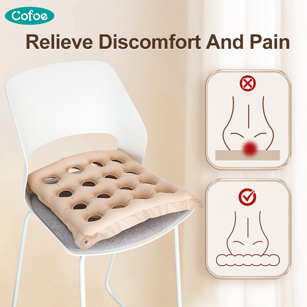 Cofoe 3D Seat Cushion Air Inflatable Pad Mat for Car Office Chair Anti-Bedsore Pressure Relief ...