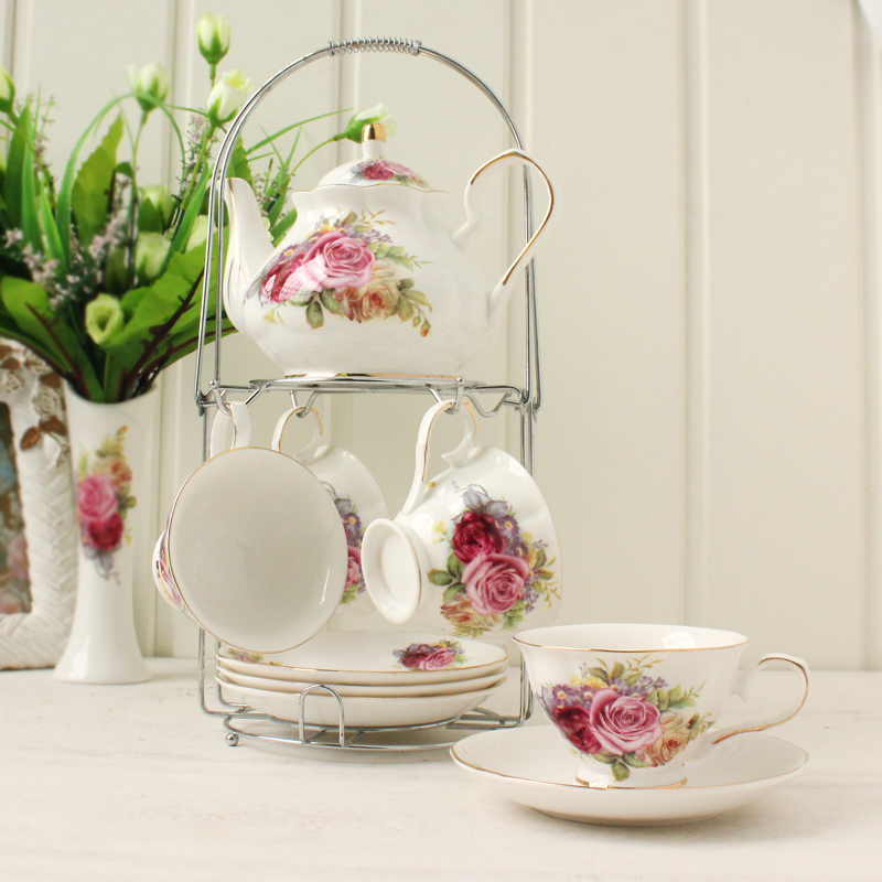 European style tea set high-end coffee cup modern Western style black ...