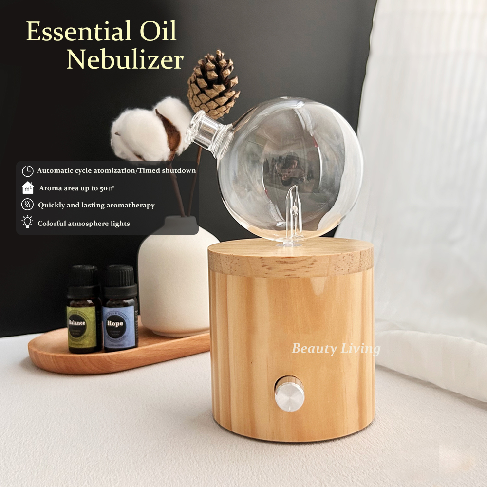 Wood Glass Aromatherapy Waterless Essential Oil Diffuser Fragrance ...