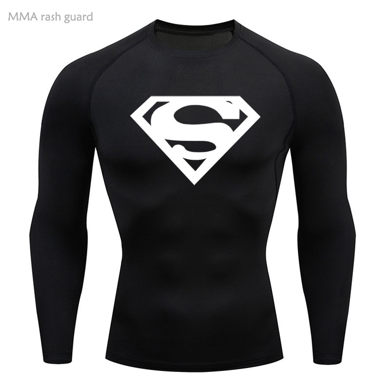 Superman Compression Shirt Sun Protection Second Skin Men's Running T ...