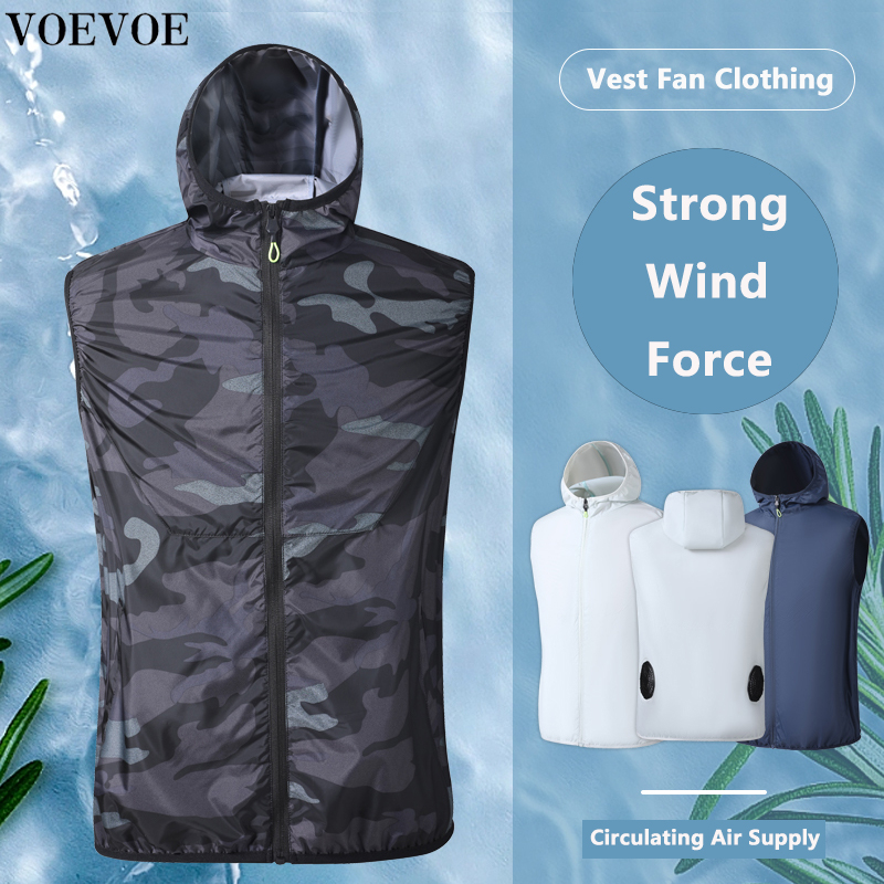 VOEVOE Vest Fan Air-Conditioning Clothing Men's And Women's Fan Clothes ...