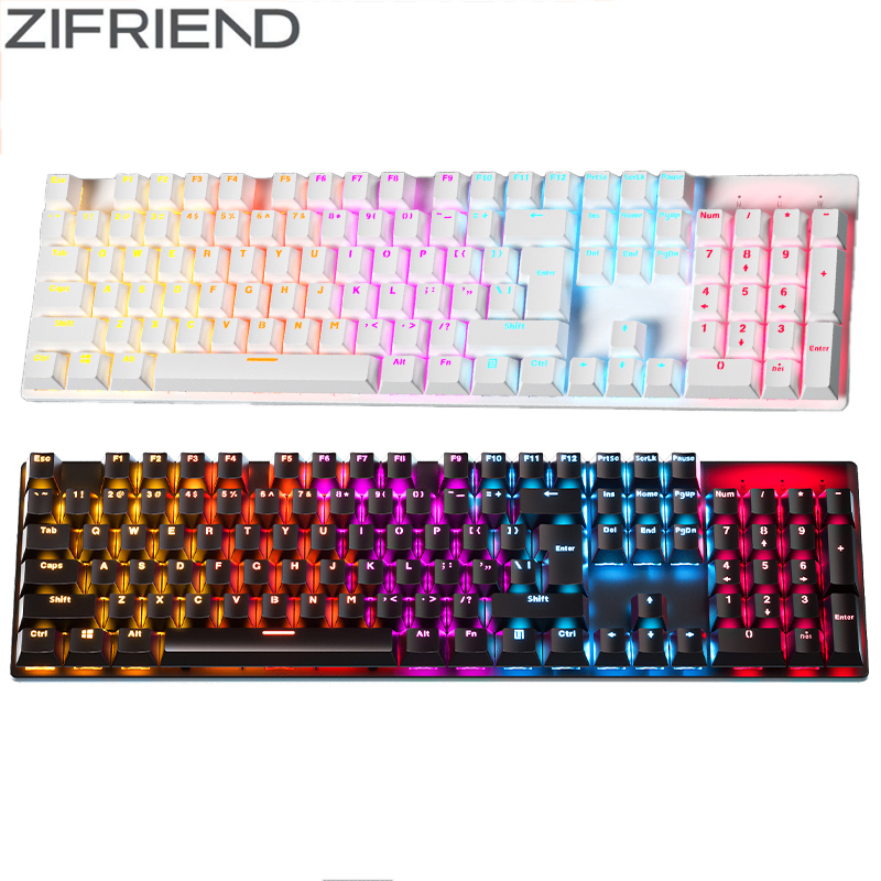 ZIFRIEND KA101 RGB Wired Gaming Keyboard Backlit Mechanical Keyboards ...