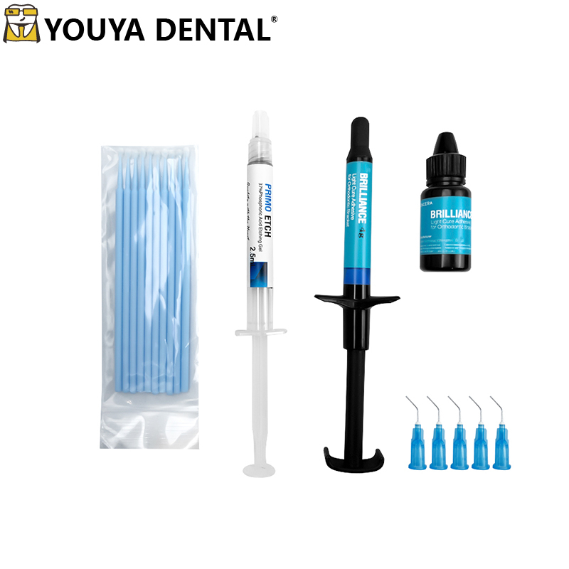 Dental Tooth Gem Set Orthodontic Adhesive Light Cure Blue Glue Kit 37% ...