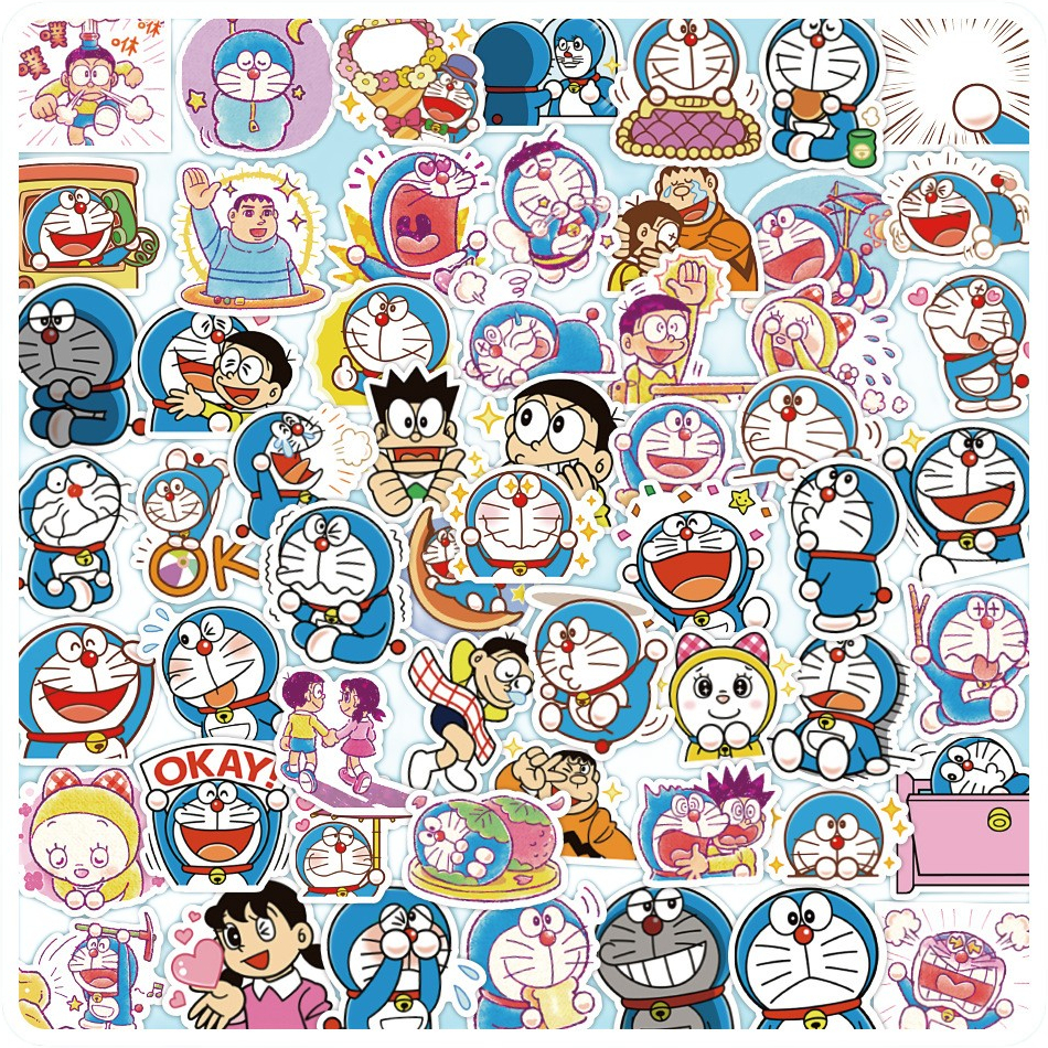 60pcs Classic Anime Doraemon Stickers For Laptop Helmet Notebook Decal Shopee Singapore