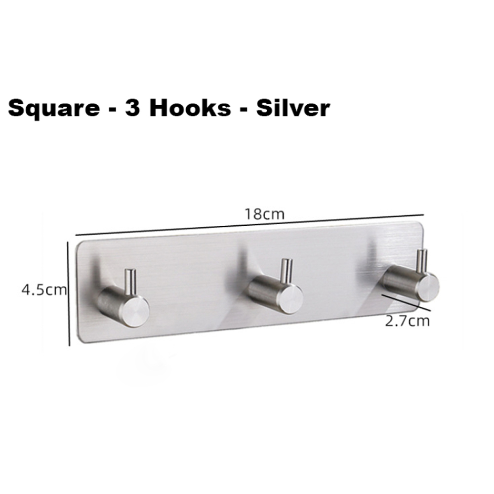 Harbour Life 304 Stainless Steel Wall Hook Self Adhesive Row Hook ...